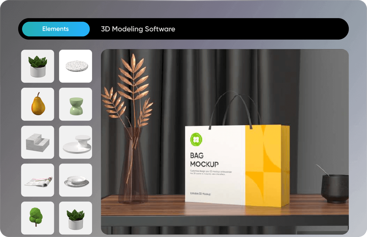 Software Gratuito de Modelagem 3D e Criador de Cenários Mockup