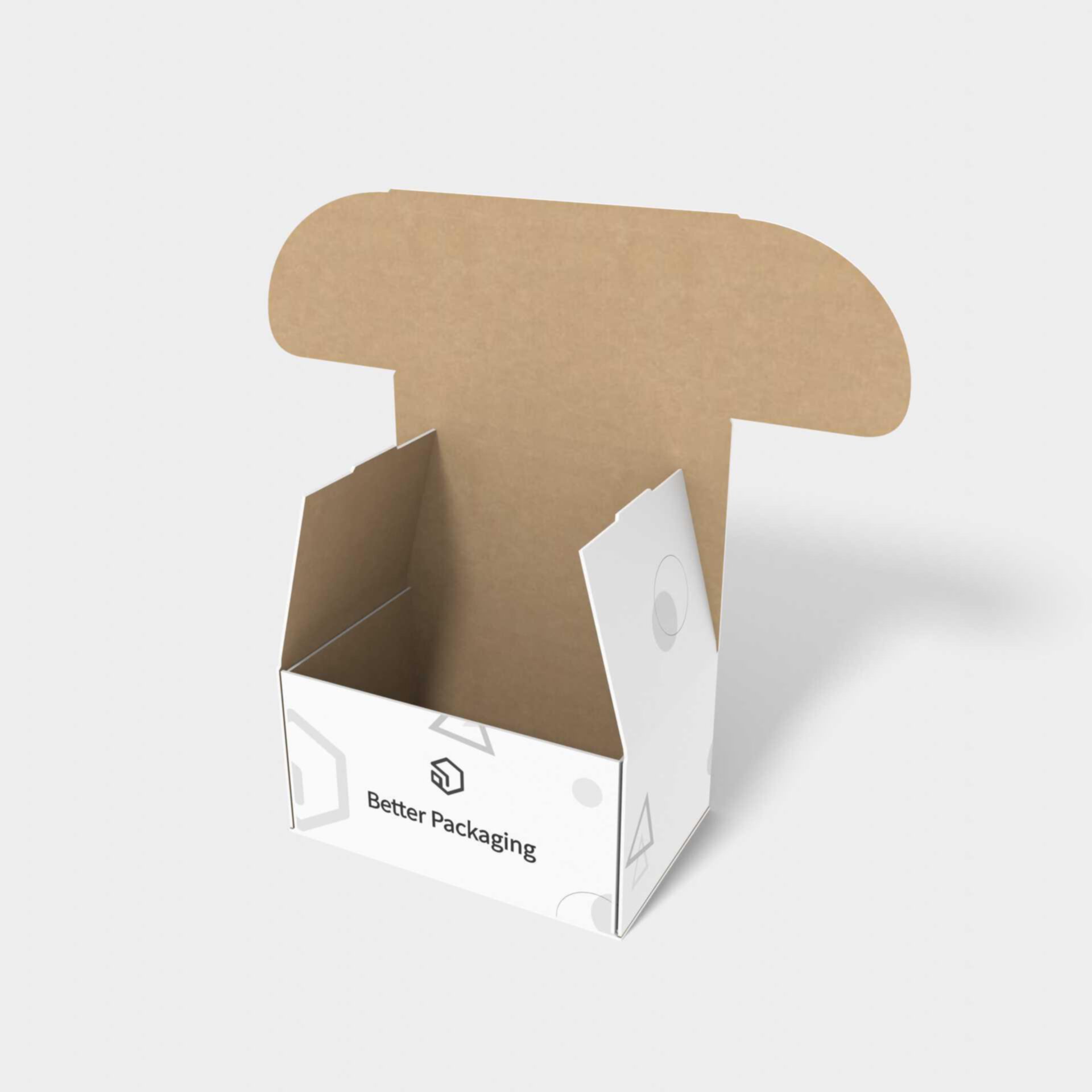 Flip-Top-Boxen polygonal Mailer tuck Frontbox mockup 156000