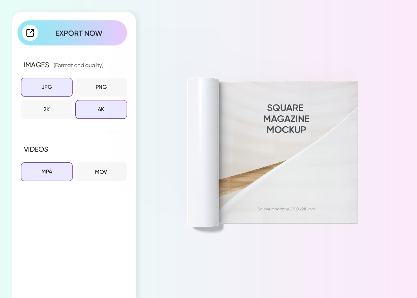 Square Magazine Mockup | Design for Free Online