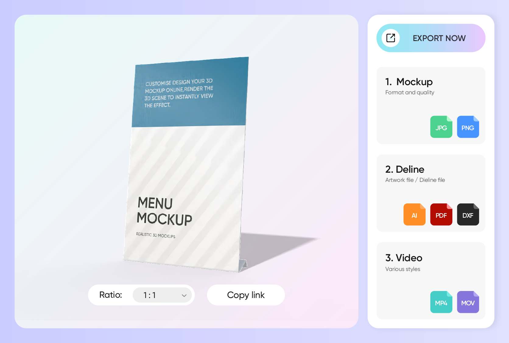 Menu Card Mockup | Customize for Free Online