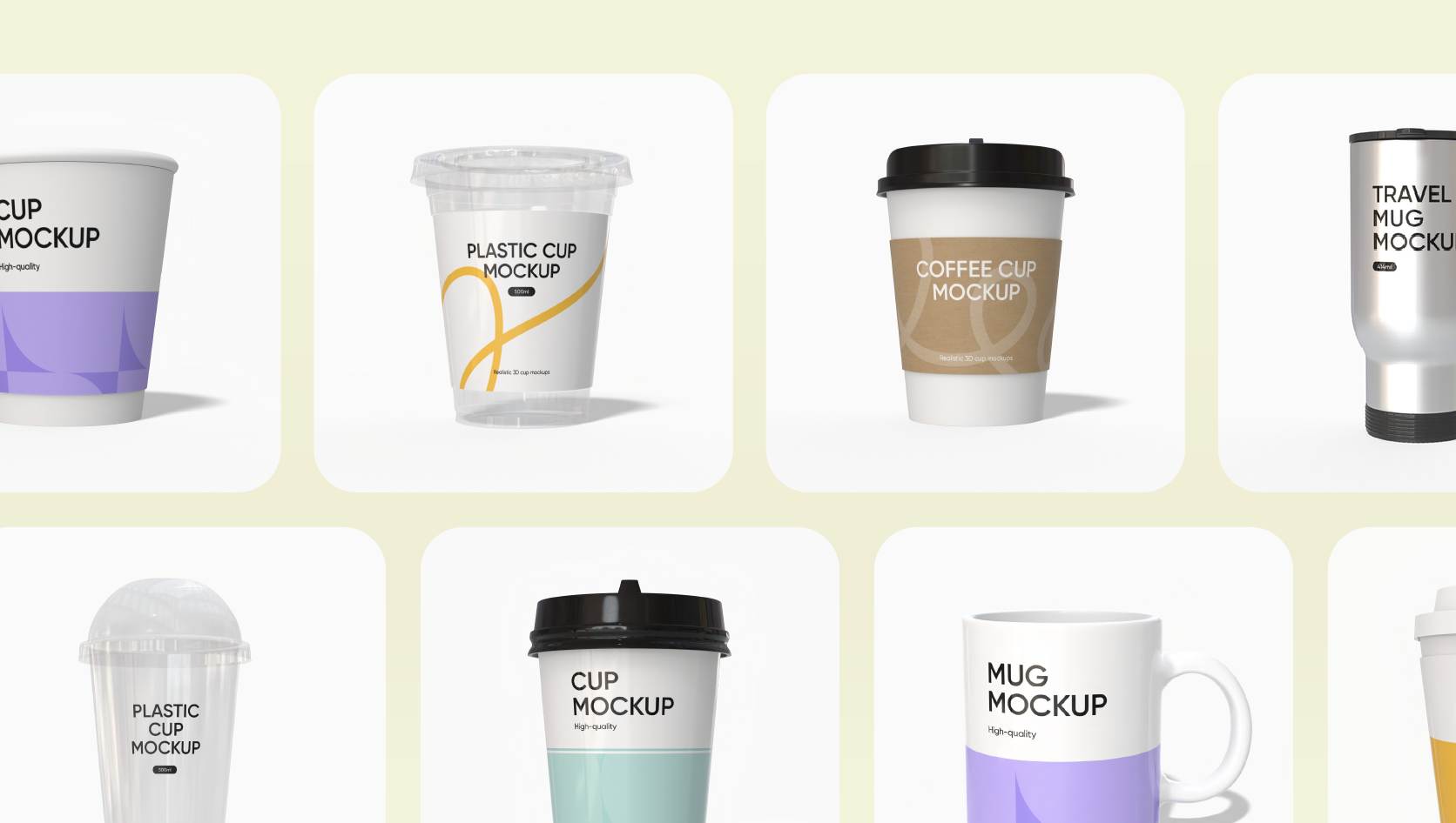 120+ Mockups de Copos Grátis ｜Design Online