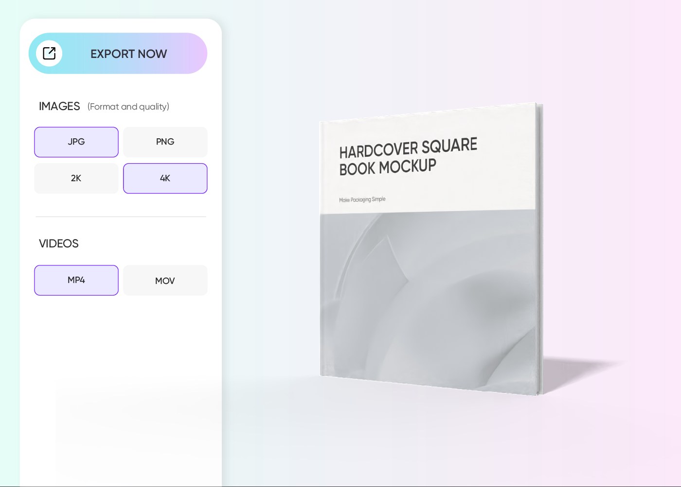 Free Square Book Mockup - Design Online