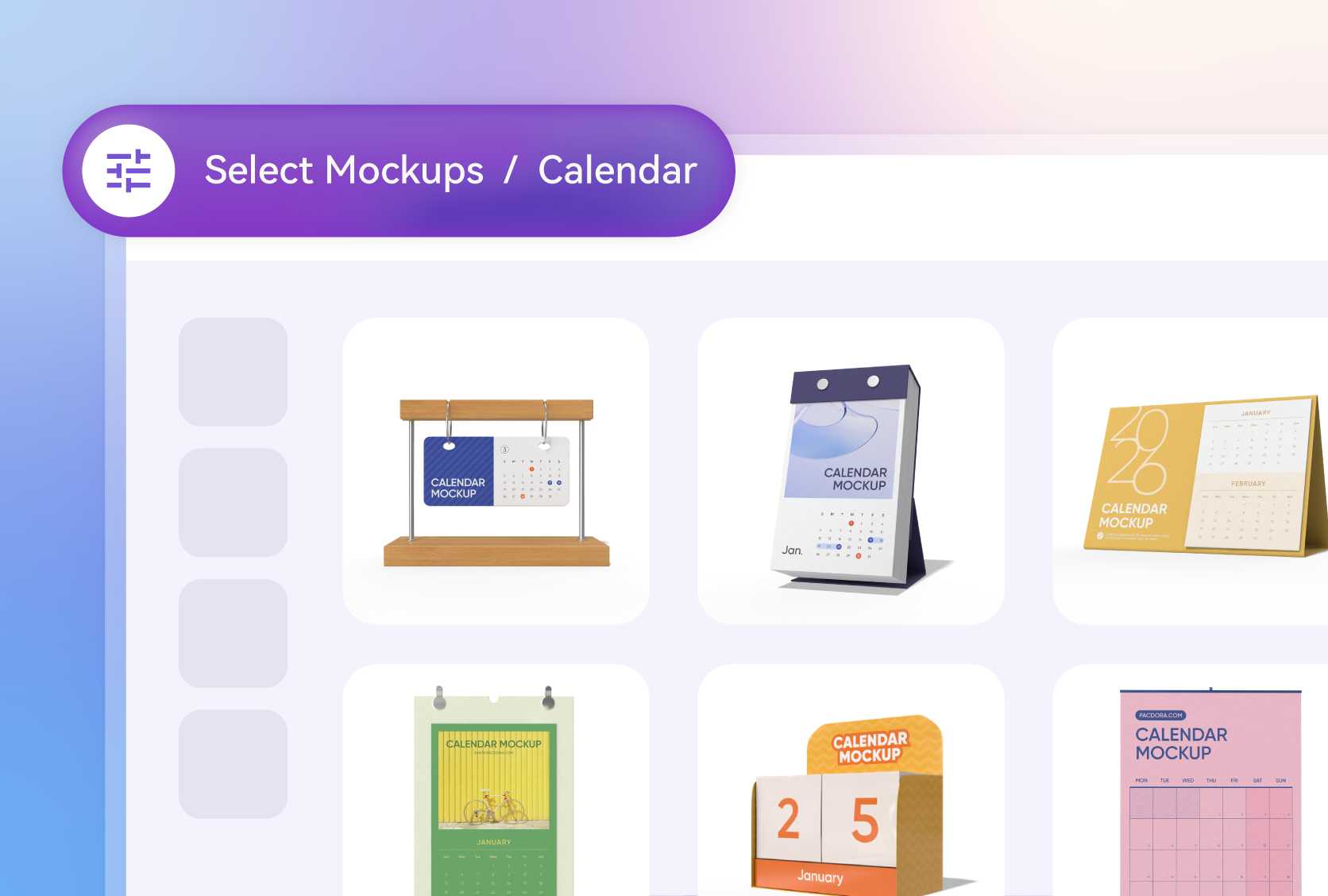 Mockup gratuito de calendário de secretária e de parede