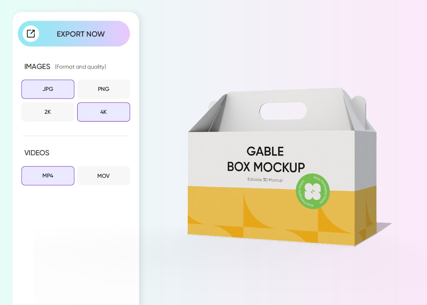 Free Gable Box Mockup Online