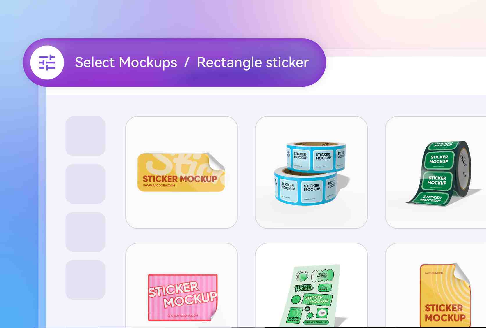 Design Rectangle Sticker Mockup Online for Free