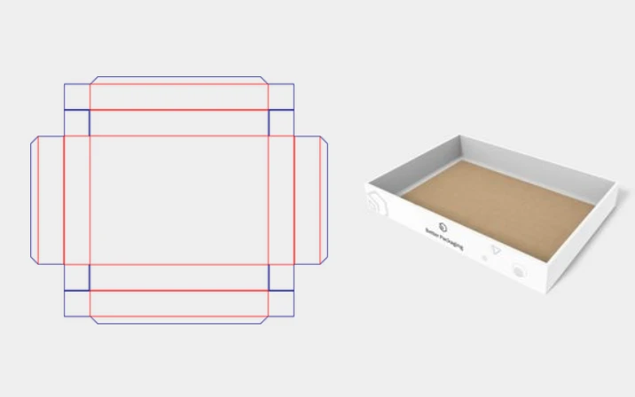 Free Tray Box Template | Dieline Templates Printable