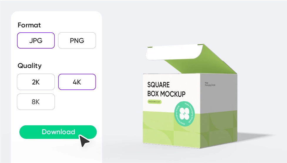 Free Square Box Mockup Generator– Pacdora