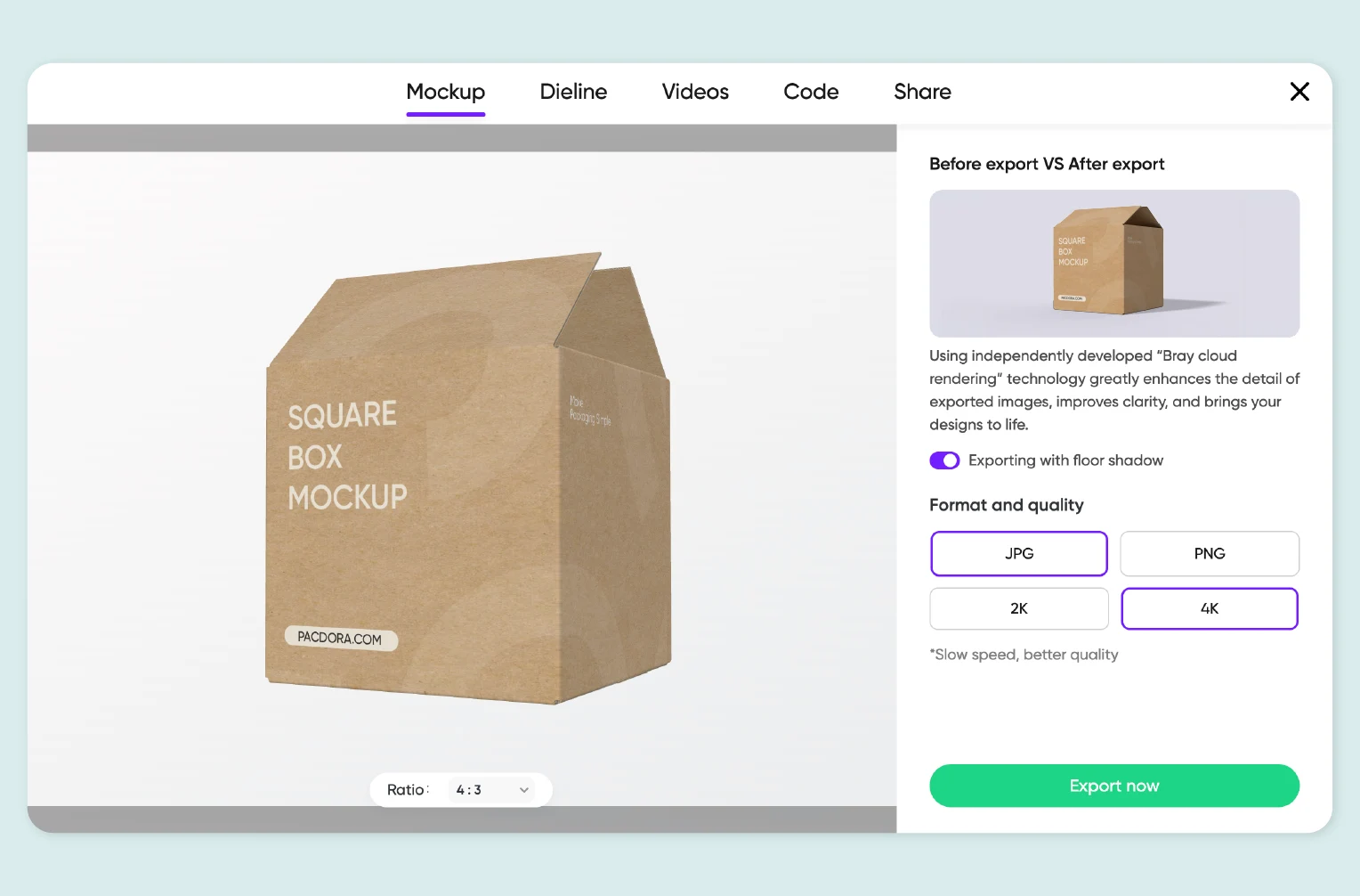 Free Square Box Mockup Generator– Pacdora