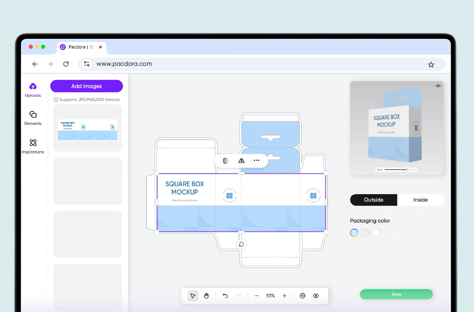 Free 3D Square Box Mockup Generator– Pacdora