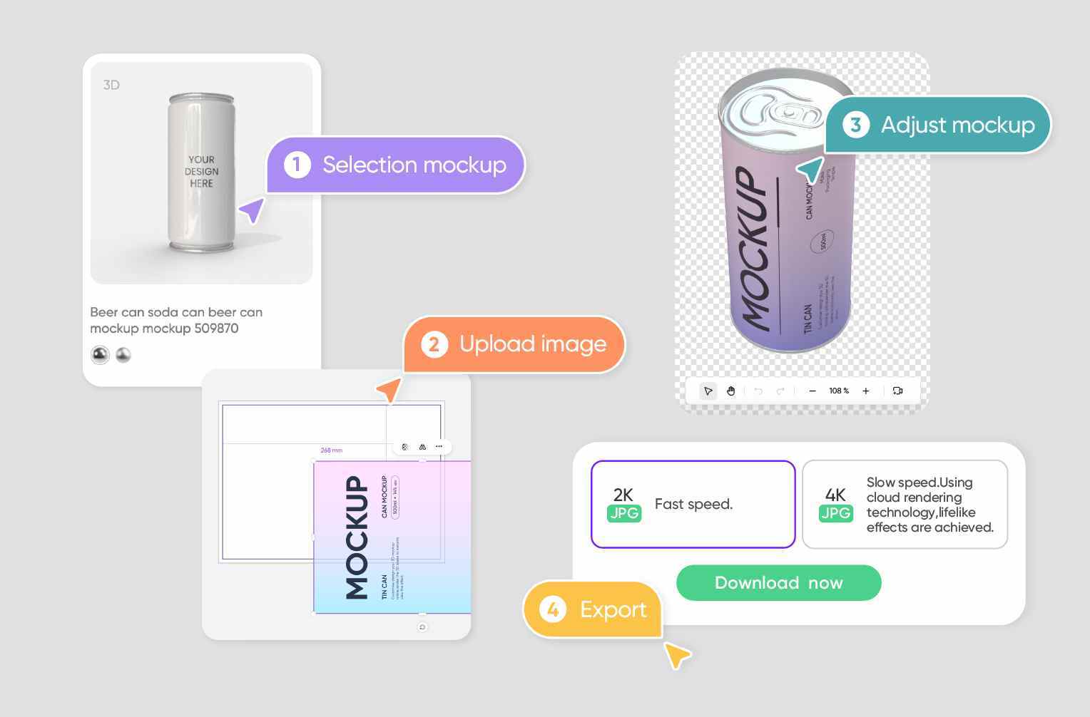 Free 3D Can Mockup Generator - Pacdora