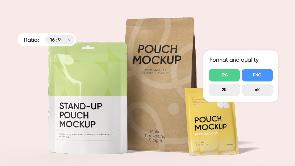 Free & Download Pouch Mockups ｜Pacdora